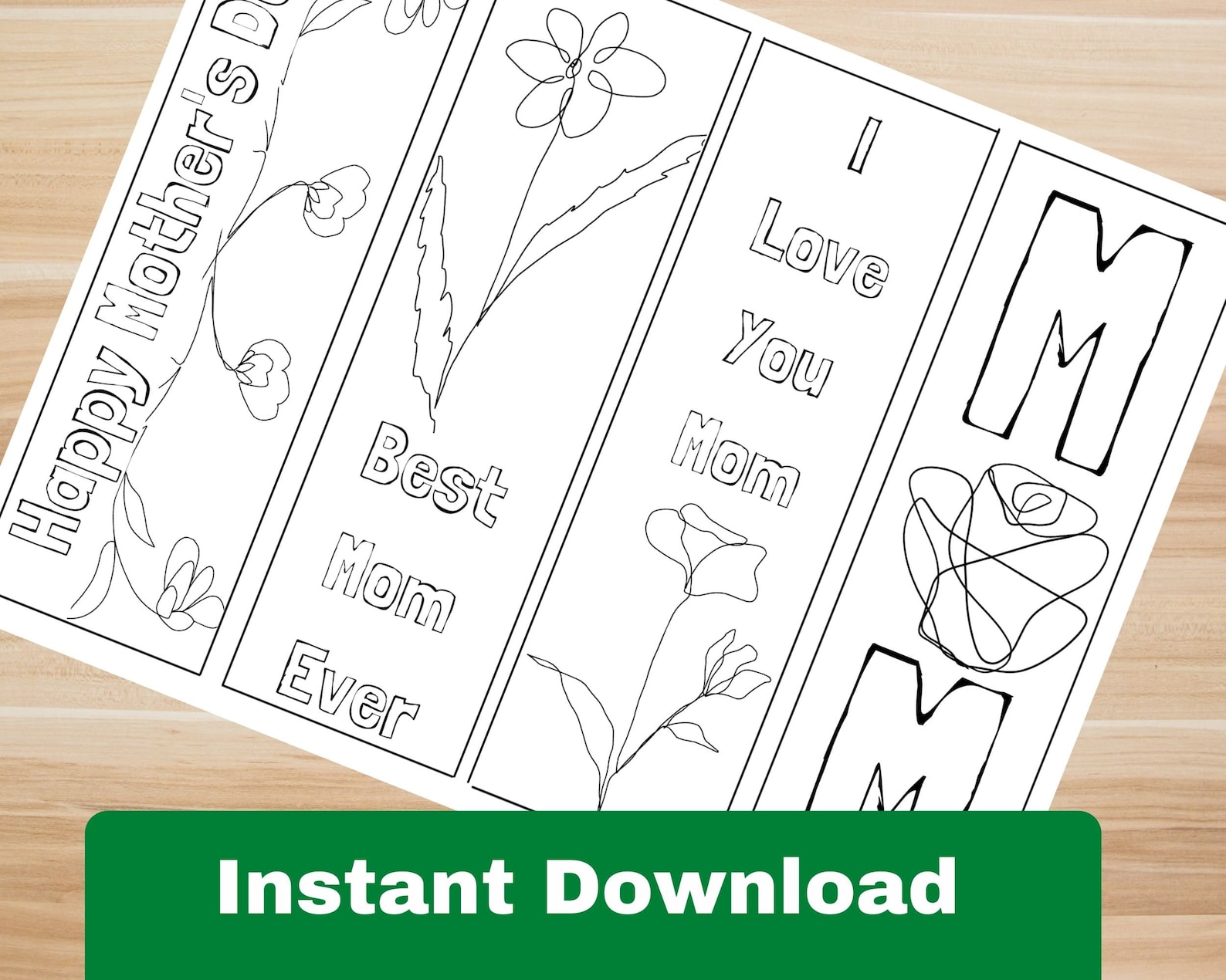 Color Your Own Mother's Day Bookmarks | Printable Bookmarks | Mom Gift ...