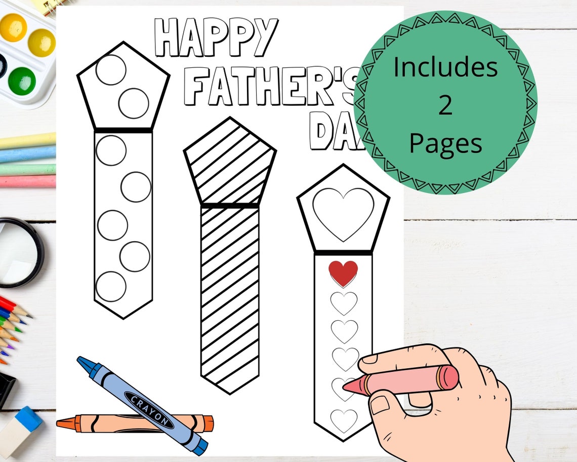 Father's Day Coloring Craft | Kid Craft | Father's Day Gift | Dad Gift ...