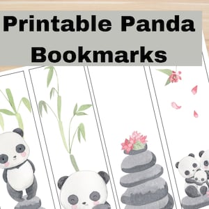 Panda Printable Bookmarks - Etsy