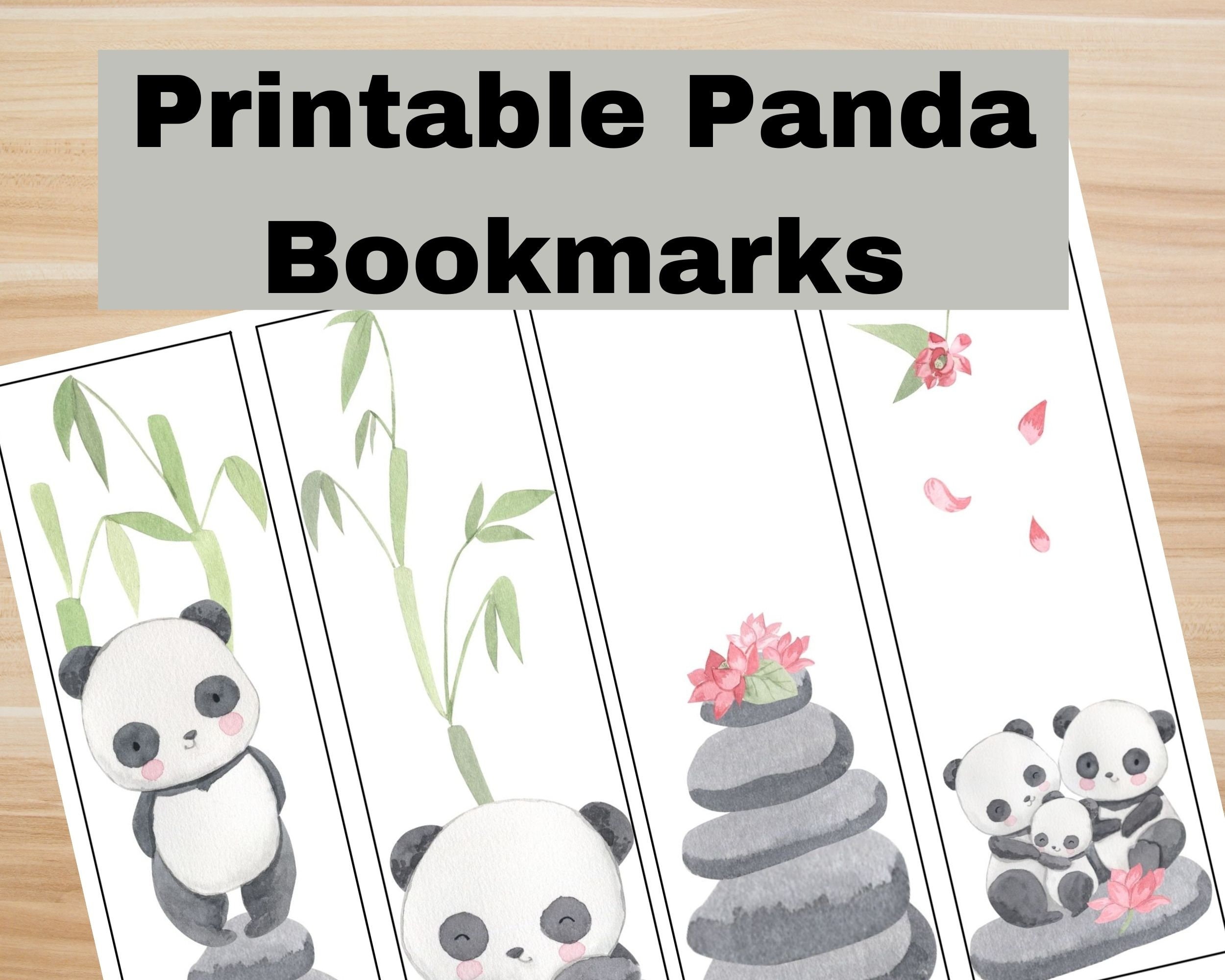 Panda Printable Bookmarks - Etsy