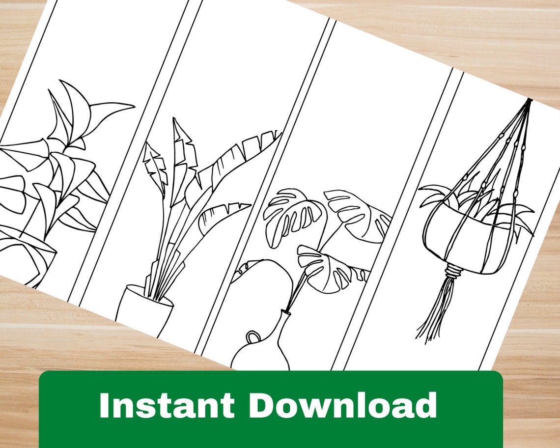 Color Your Own Printable Plant Bookmarks - Etsy