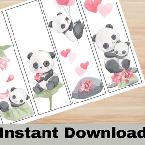 Panda Printable Bookmarks - Etsy