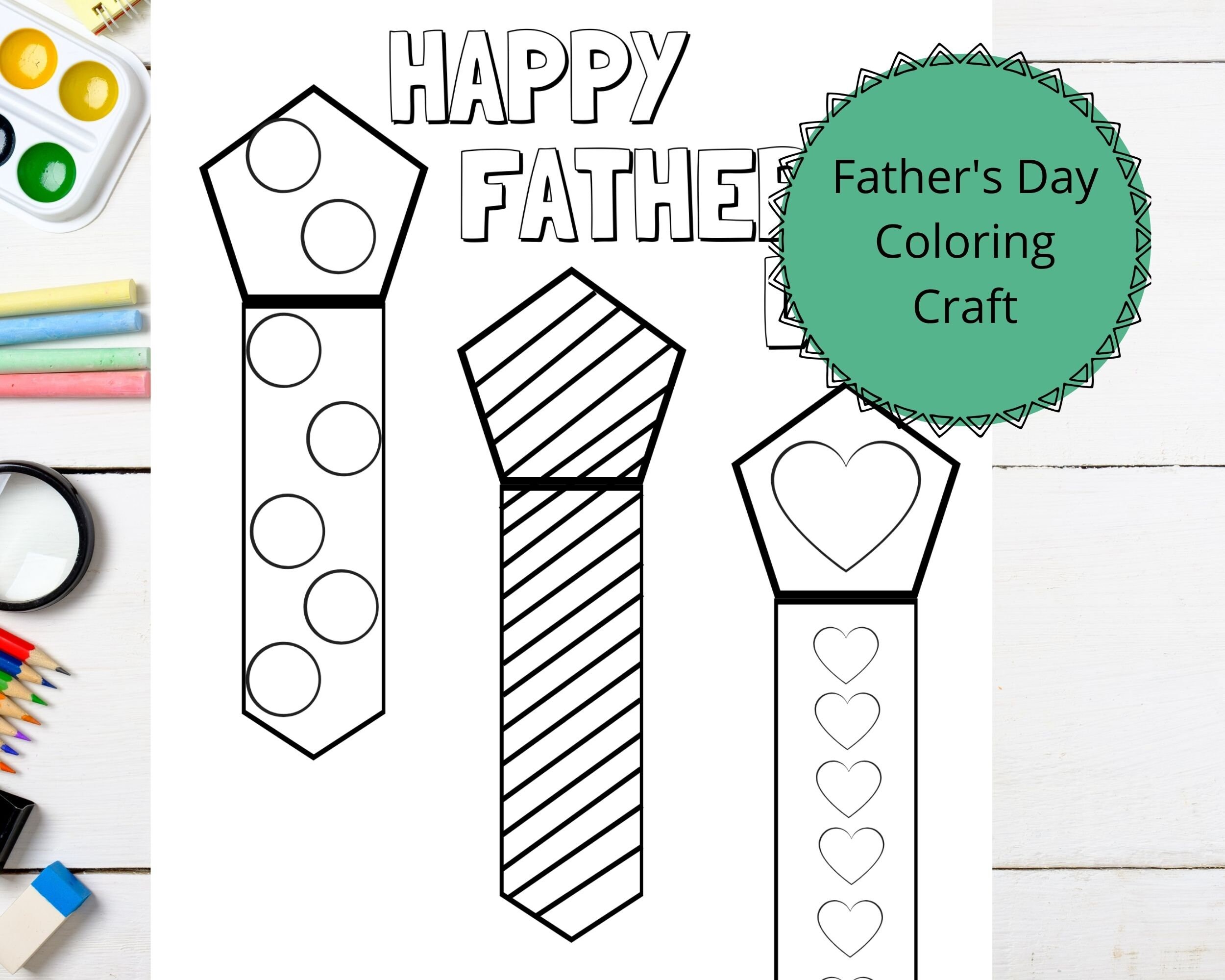 Father's Day Coloring Craft | Kid Craft | Father's Day Gift | Dad Gift ...