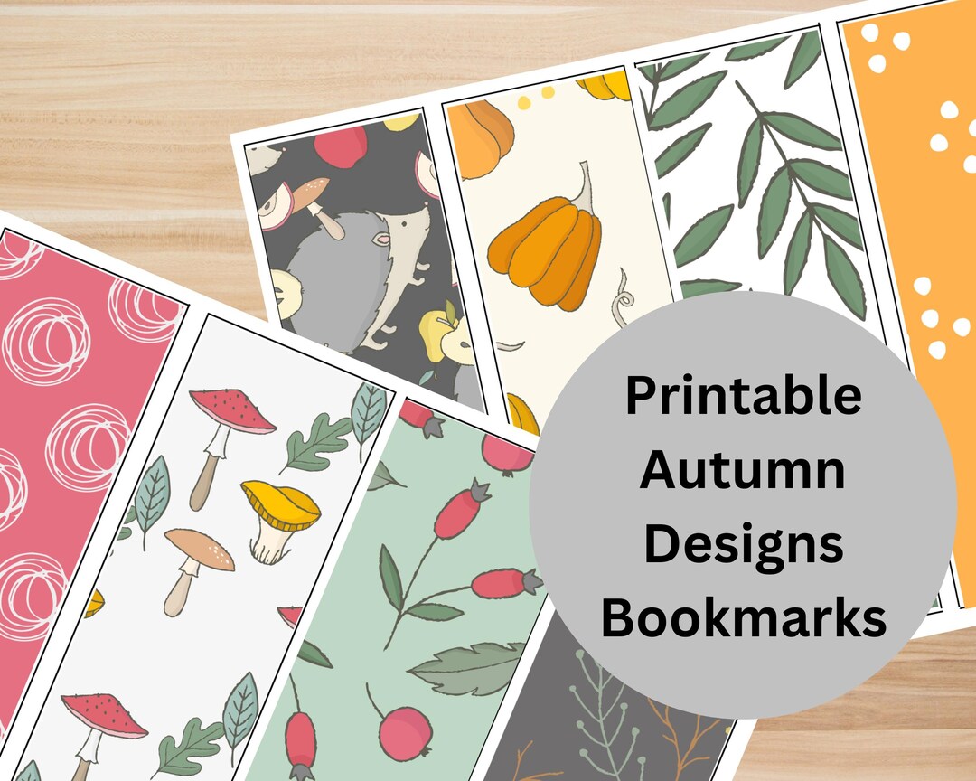 Printable Autumn Designs Bookmarks | Instant Download | Perfect for ...