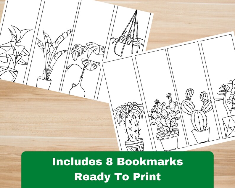 Color Your Own Printable Plant Bookmarks - Etsy