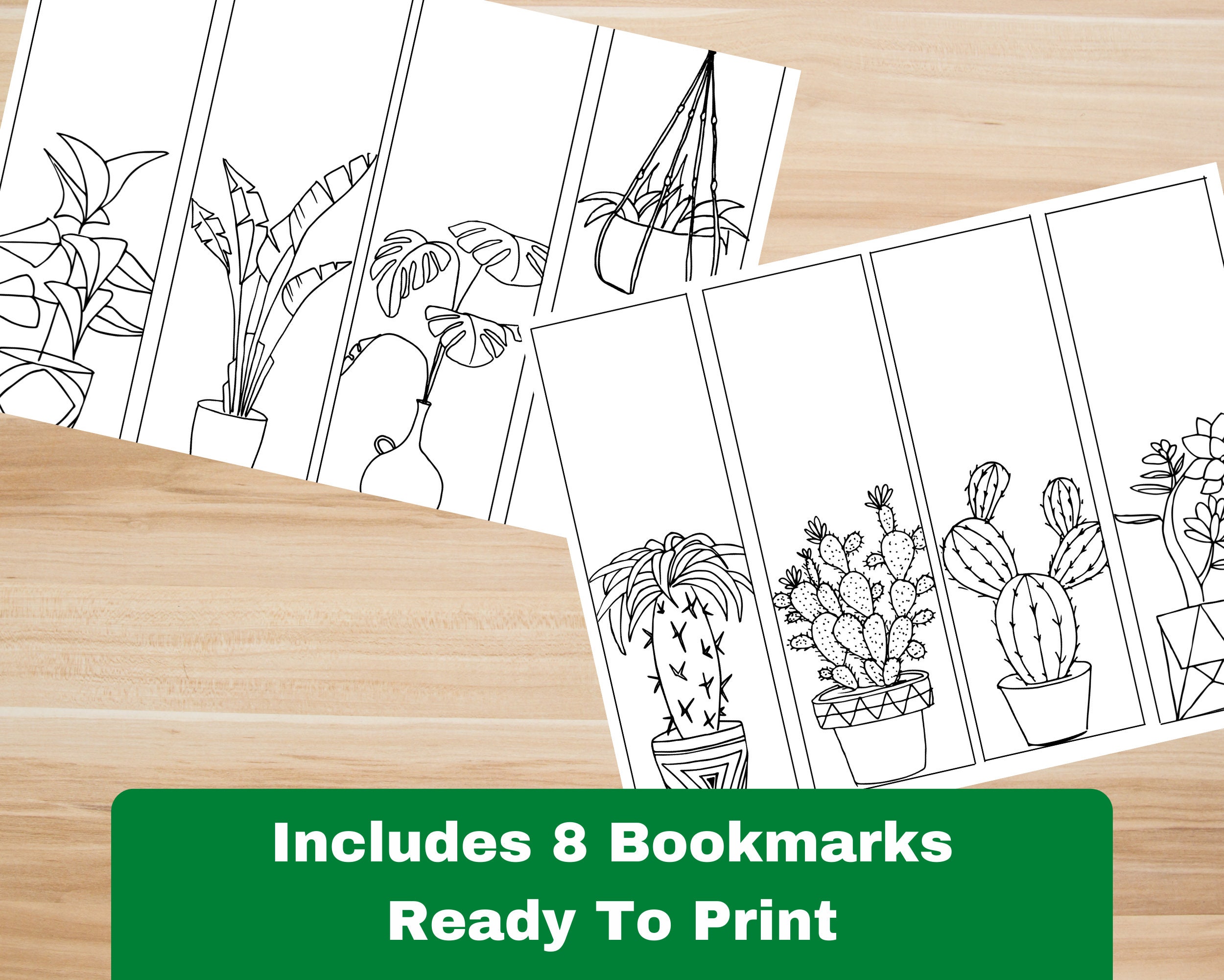 Color Your Own Printable Plant Bookmarks - Etsy