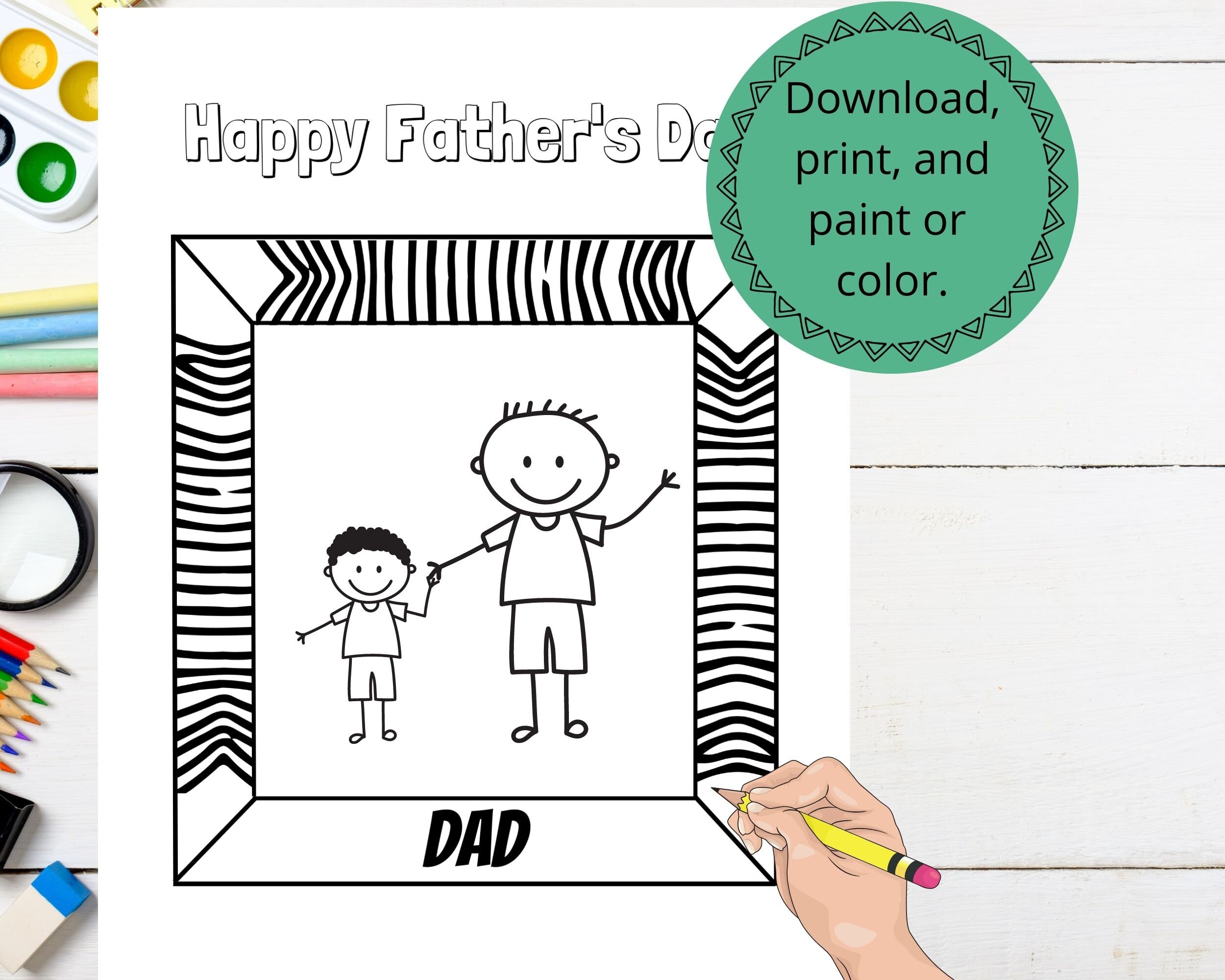 Father's Day Coloring Craft | Kid Craft | Father's Day Gift | Dad Gift ...