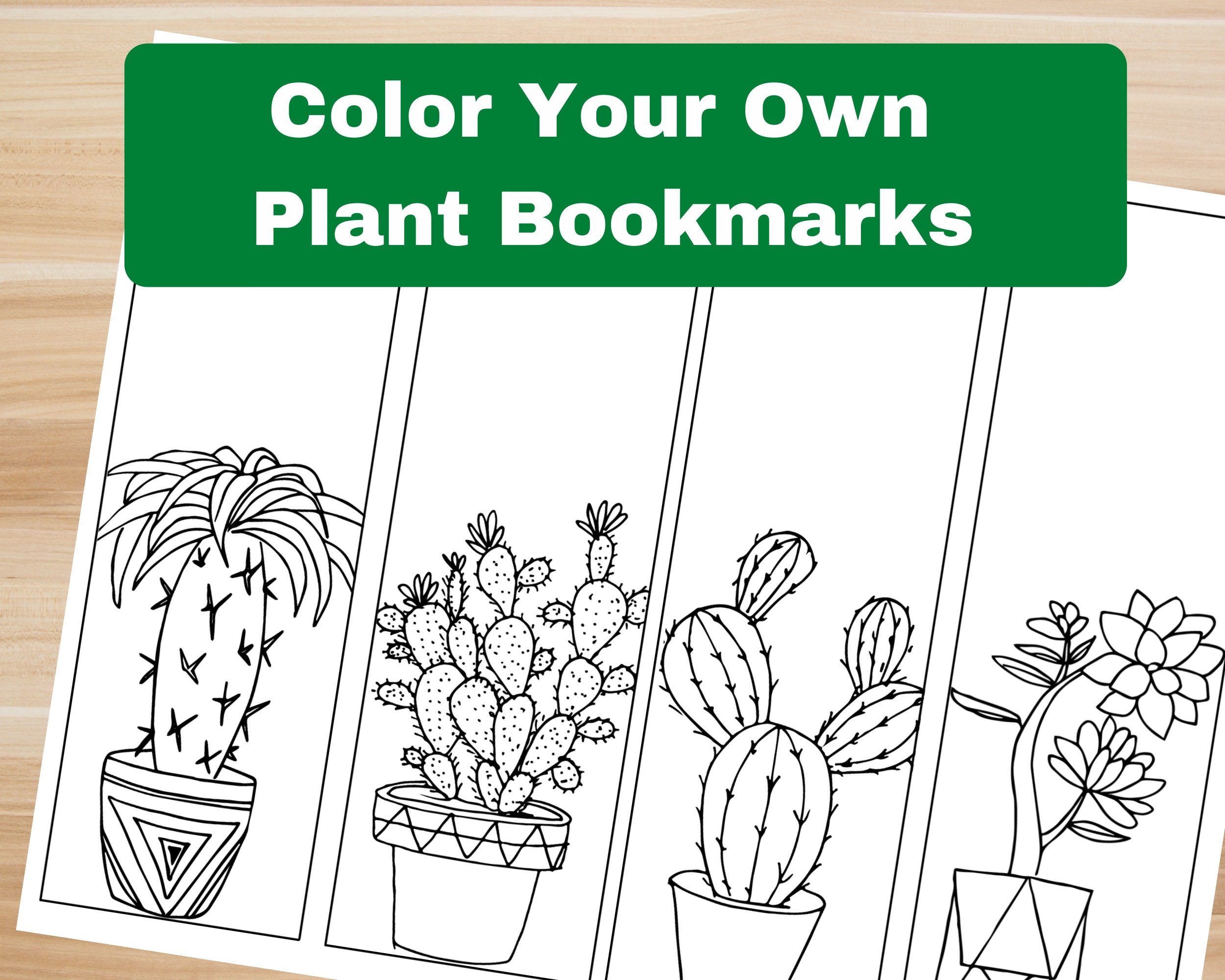 Color Your Own Printable Plant Bookmarks - Etsy