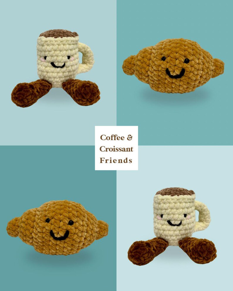 Cleo the Croissant Plushie – Cute Crochet Croissant Toy Kawaii Bakery ...