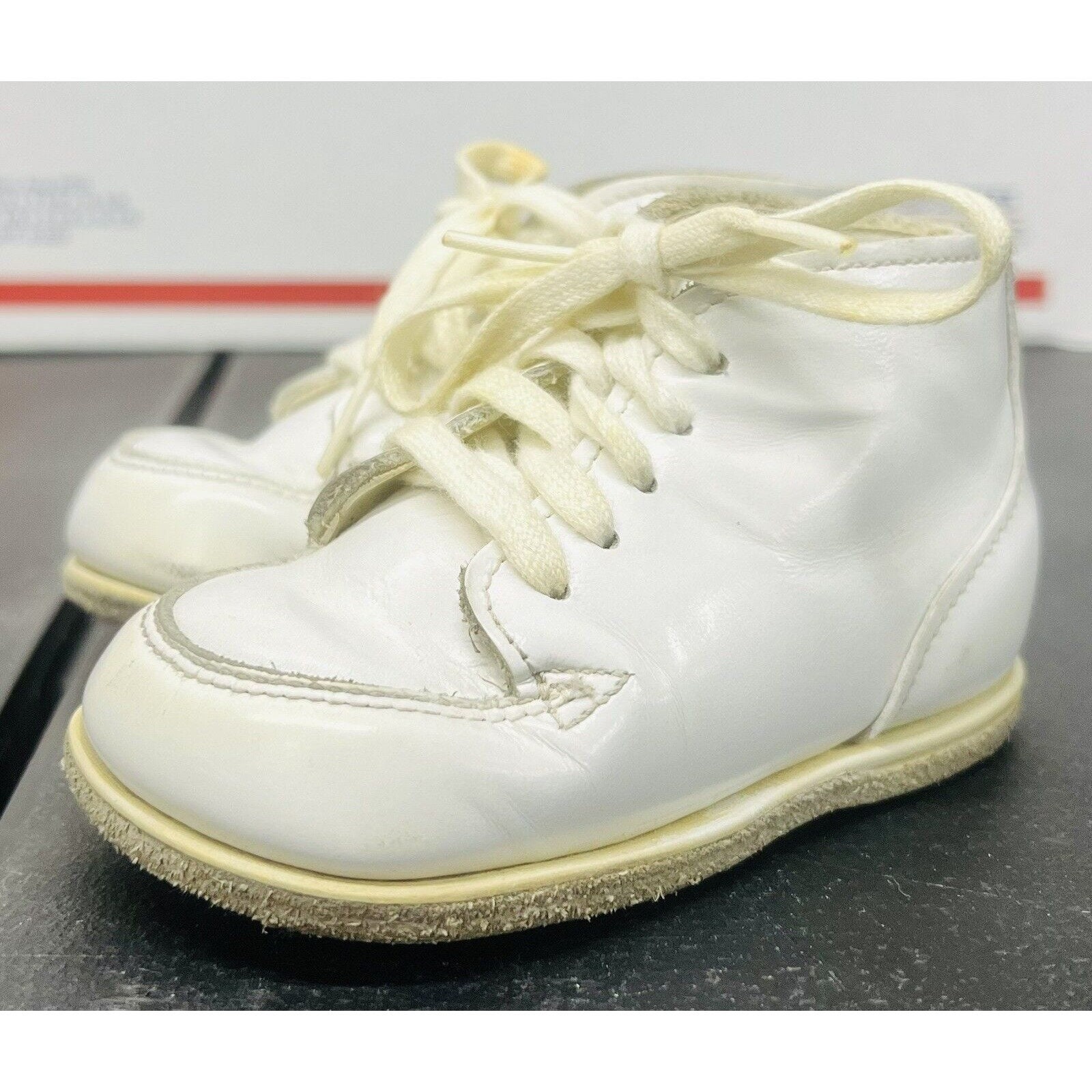 Vintage Stride Rite Baby Moccasin White Leather Toddler Shoes SZ. 3 GD ...
