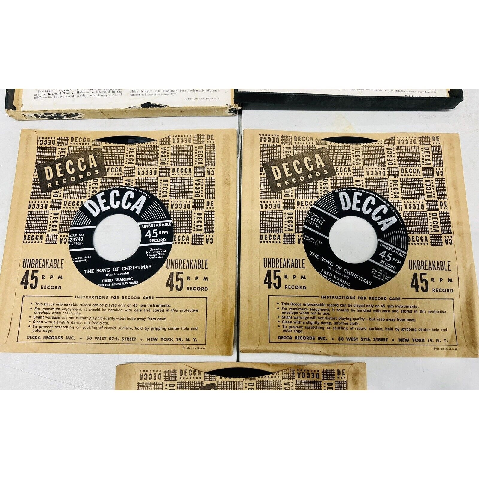 The Song of Christmas by Fred Waring and His Pennsylvanians 45's 3 ...