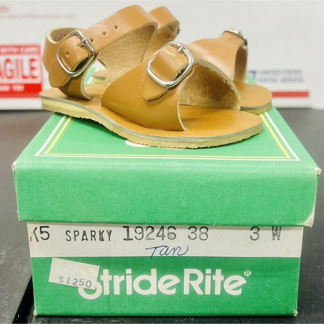 Vintage Stride Rite Baby Girl Sandals Brown Leather Toddler SZ. 3w GD ...