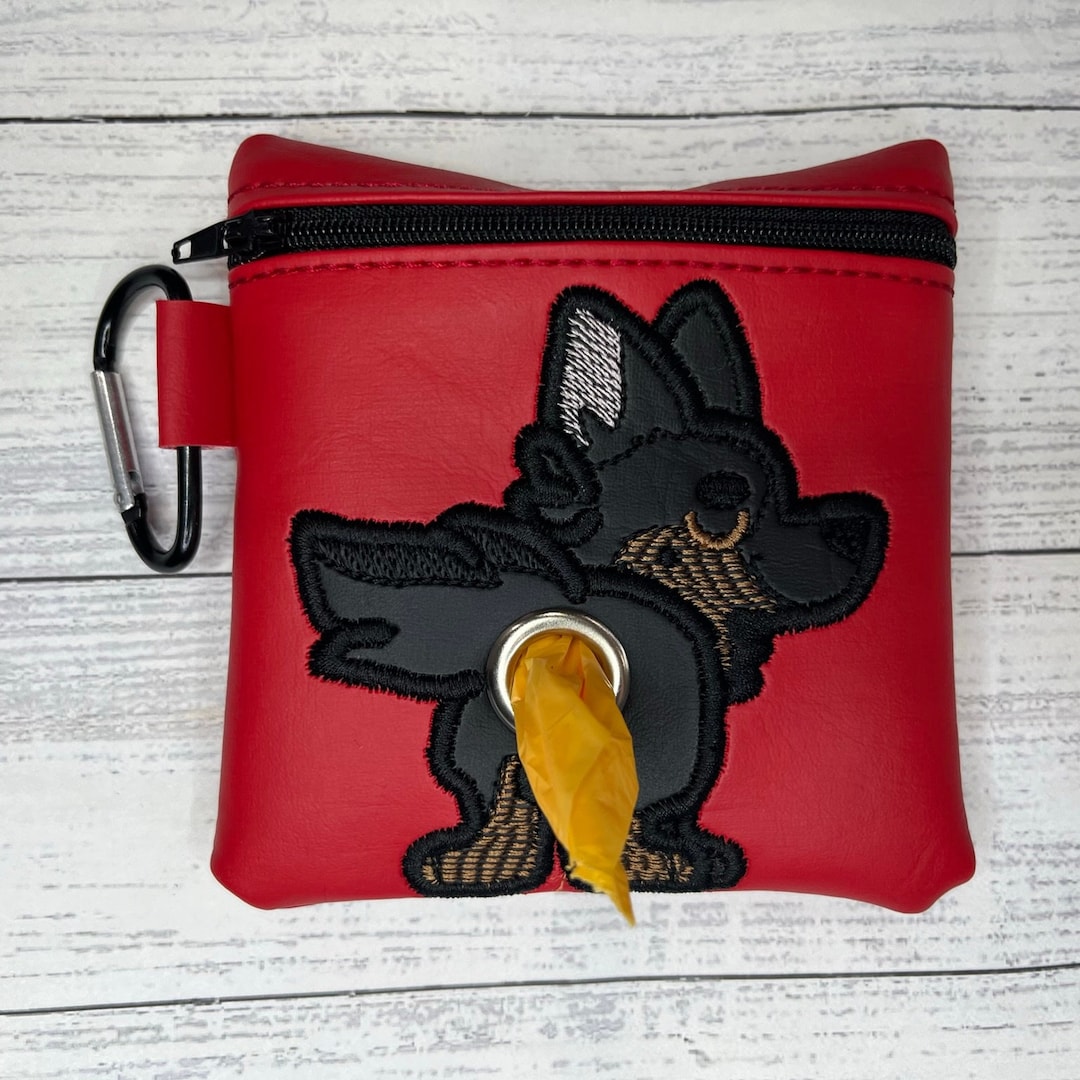 Black German Shepard Dog Poop Bag Holder - Pet Waste Bag Dispenser ...