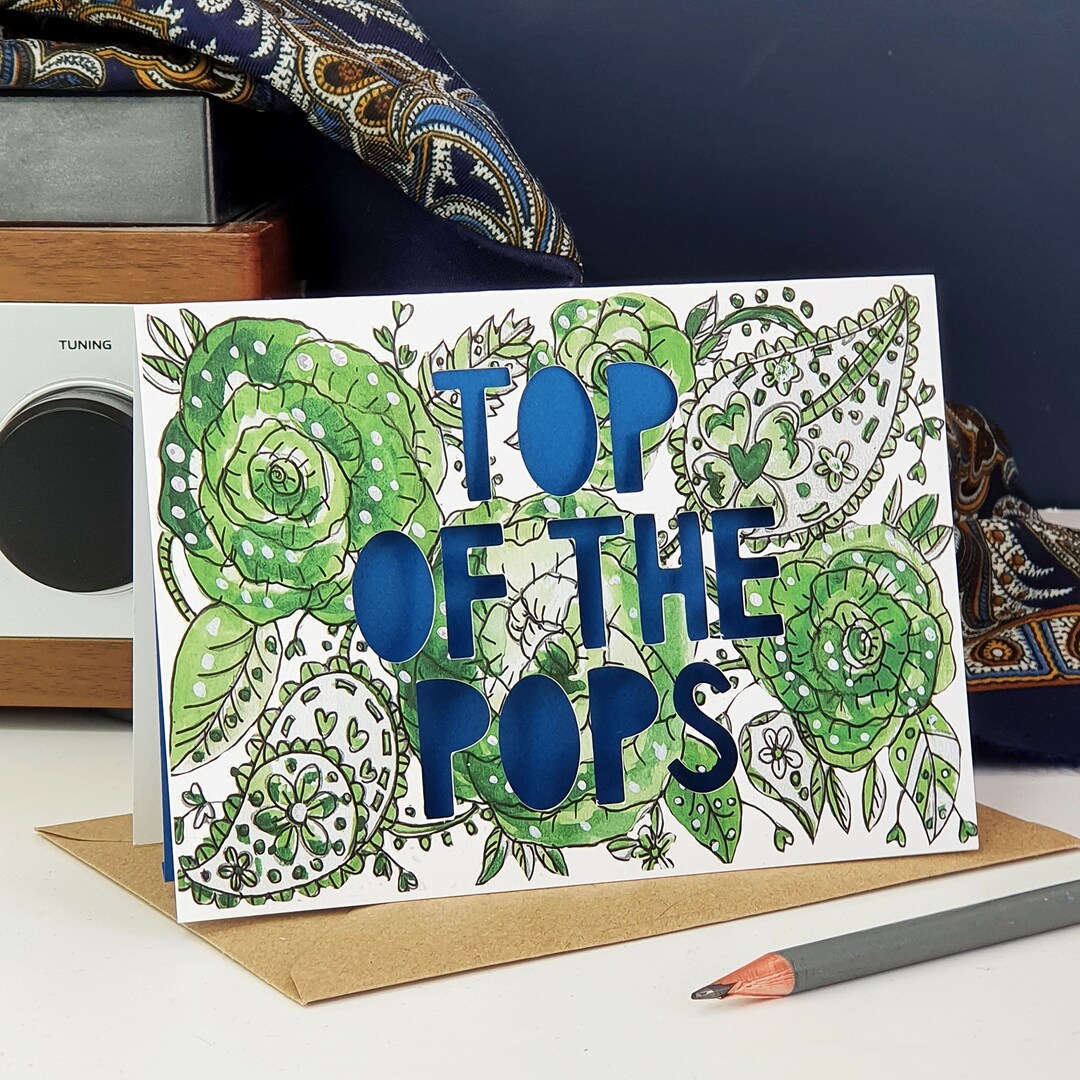 Top of the Pops Card, Paper Cut Father's Day Card, Card for Dad, Birthday Card for Dad, Father's ...