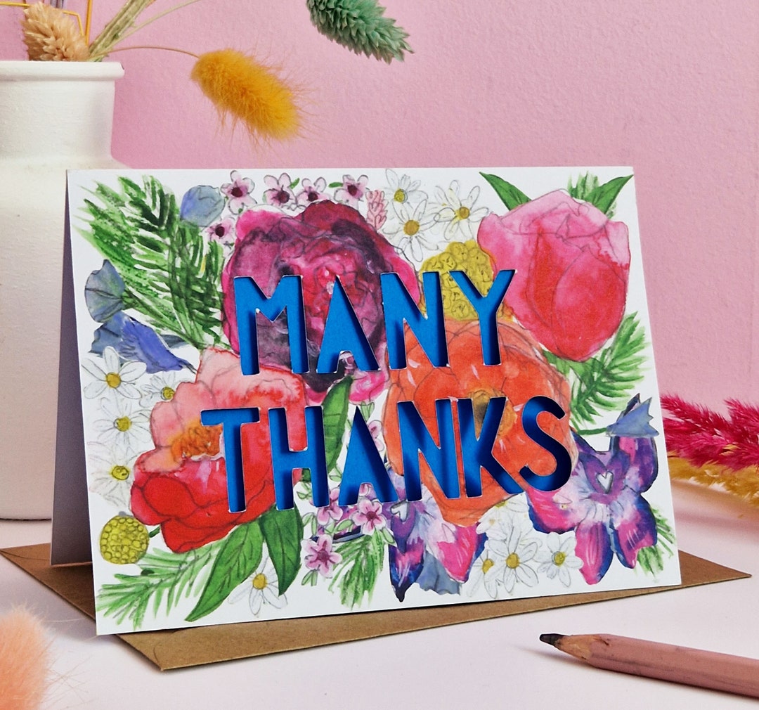 Many Thanks Card, Thank You Card, Luxury Thank You Card - Etsy