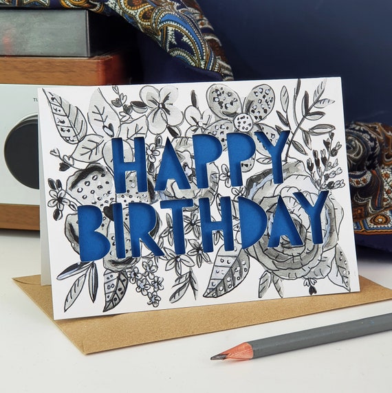 Happy Birthday Paper Cut Birthday Card Birthday Card for - Etsy