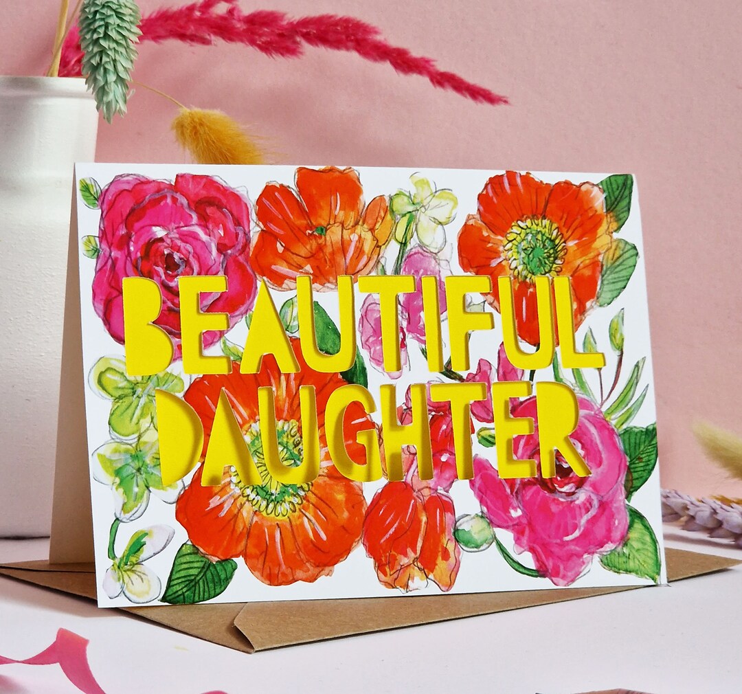 Daughter Birthday Card, Beautiful Daughter Paper Cut Card, Card for ...
