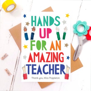Personalised Thank You Amazing Teacher Card - Etsy