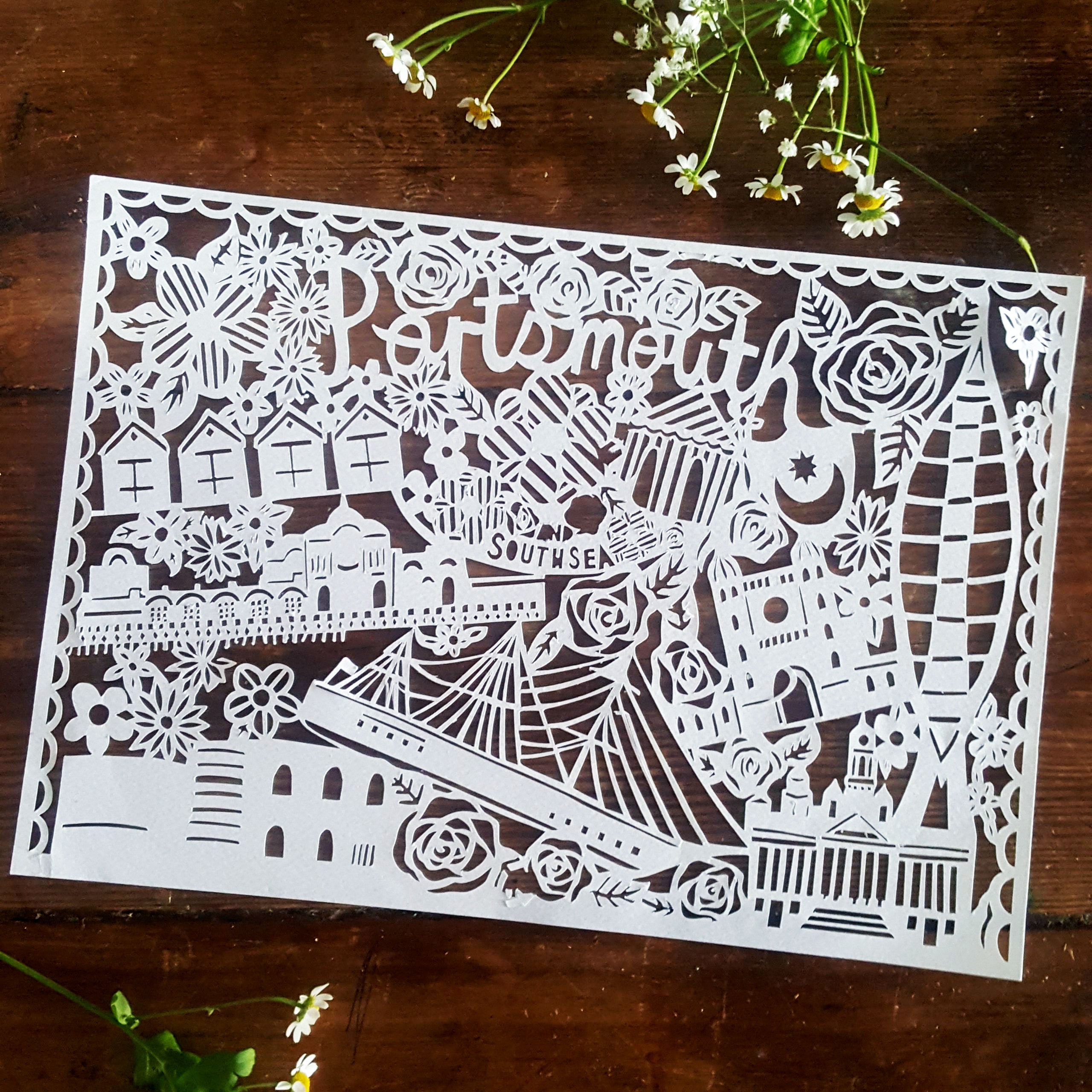 Portsmouth Paper cut Portsmouth Wedding Portsmouth | Etsy