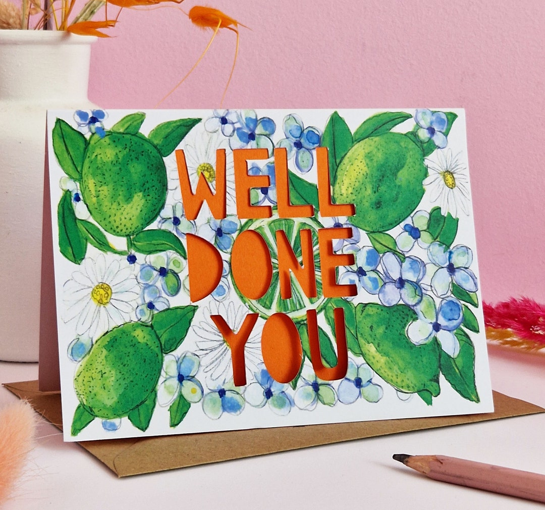 Well Done Card, Paper Cut Well Done Card, Exam Success Card, Driving ...