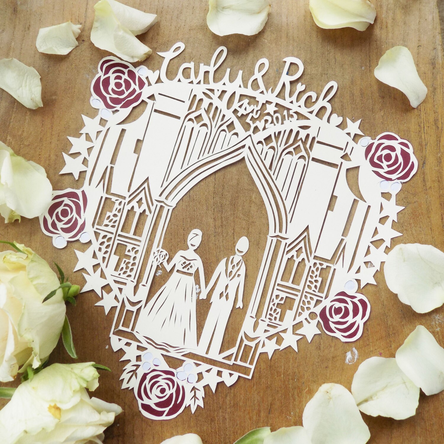 Custom Wedding Paper cut Art Personalised Paper Anniversary | Etsy