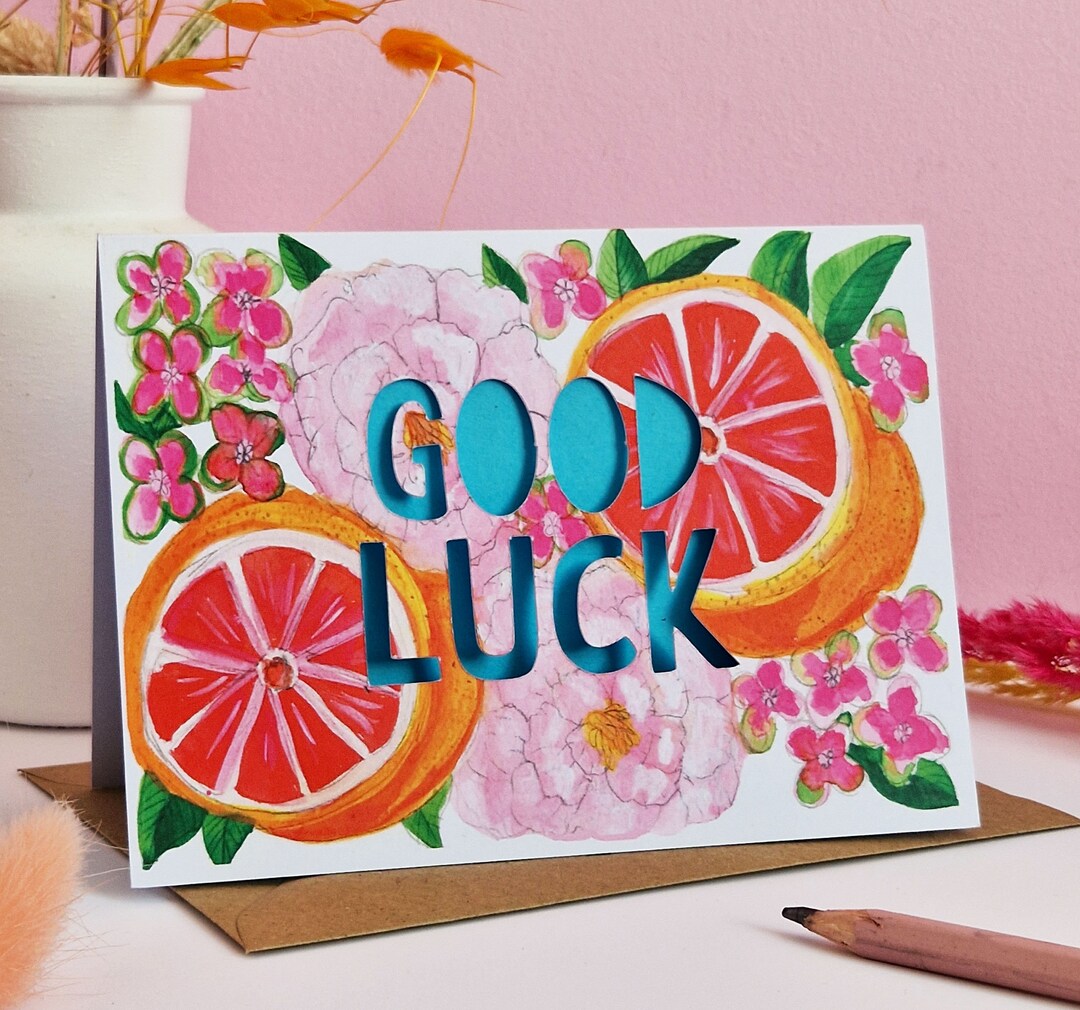 Good Luck Card, Paper Cut Good Luck Card, New Job Card, Good Luck - Etsy UK