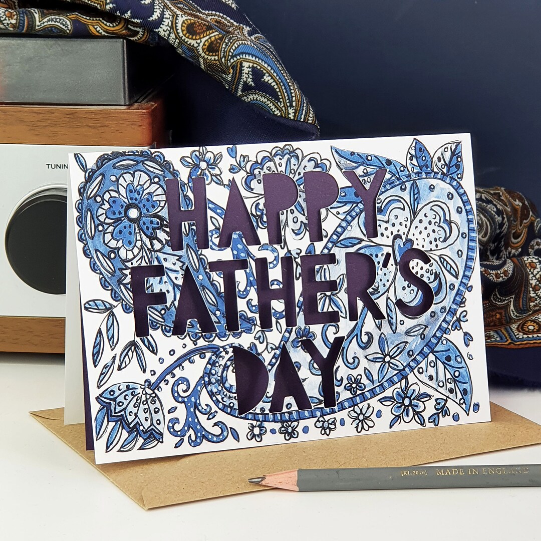 Father's Day Card, Father's Day Card for Dad, Paper Cut Father's Day ...