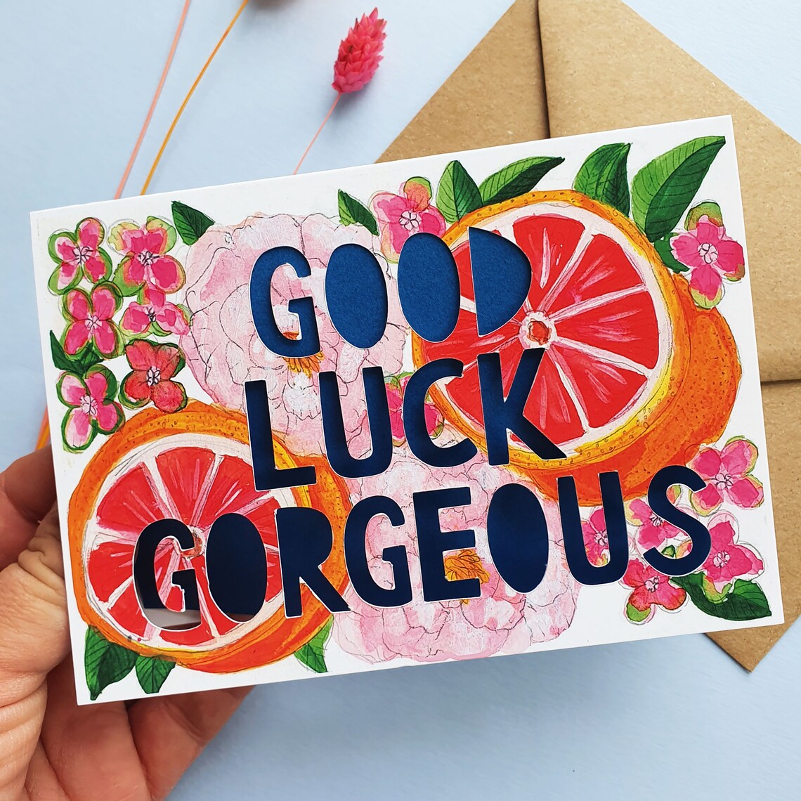 Good Luck Card Paper Cut Good Luck Card New Job Card Good - Etsy