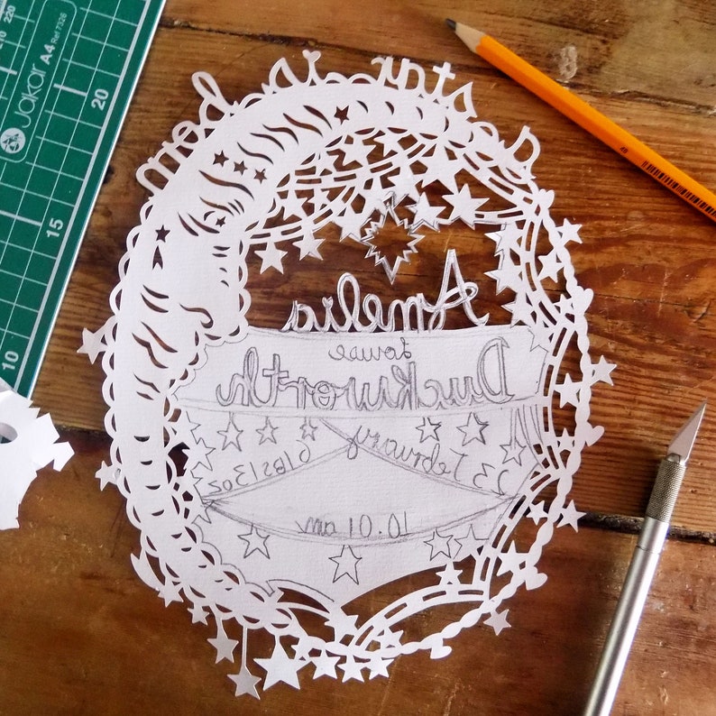 Personalised New Baby Papercut Gift for Newborn Girl or Boy - Etsy