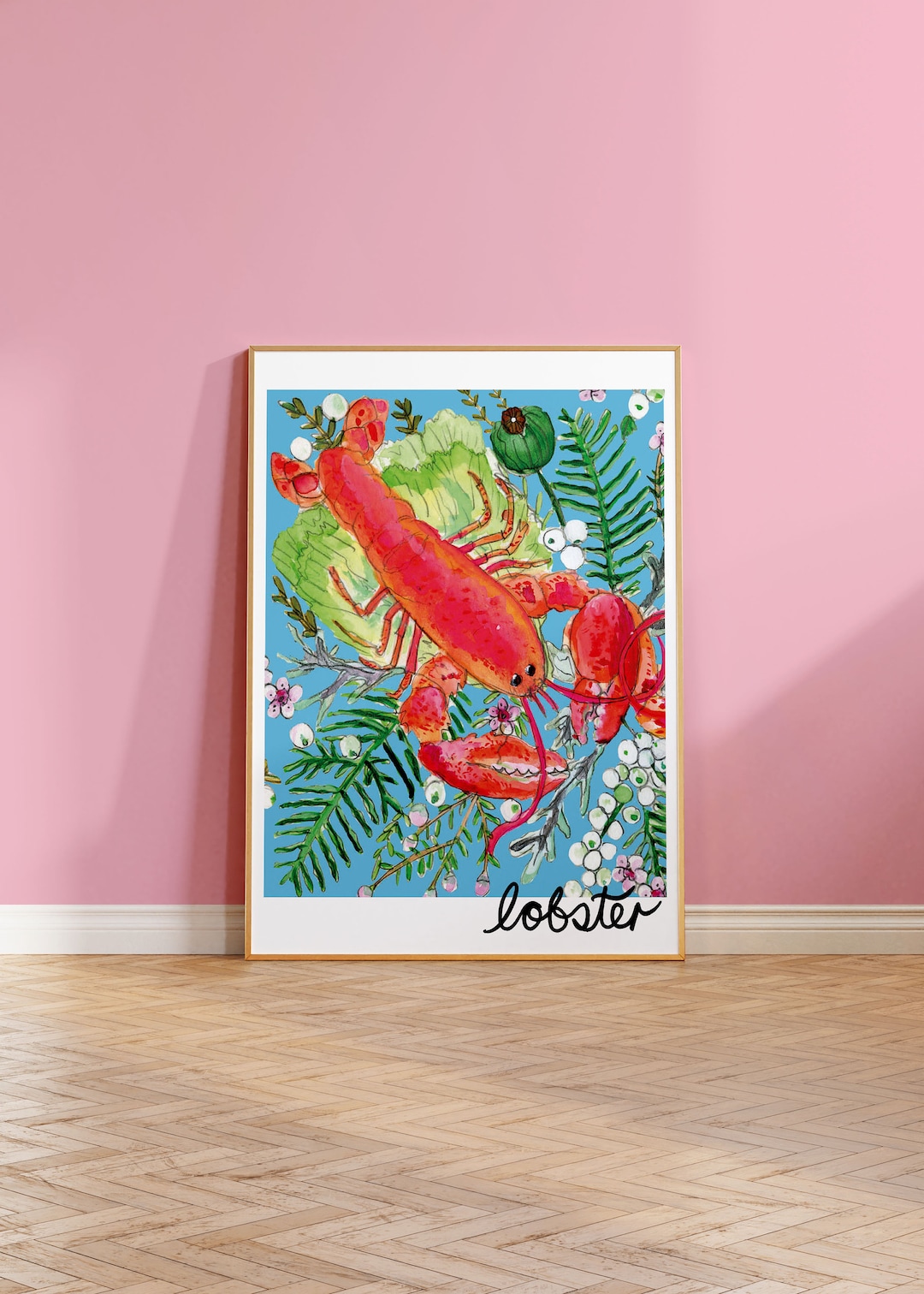 Lobster Print, Lobster Poster, Lobster Art, Fruit Print, Kitchen Print ...