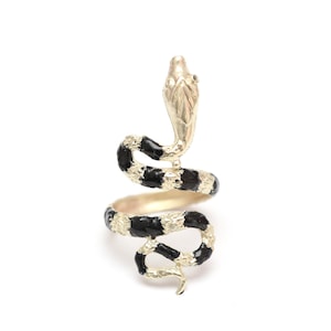 14k Enamel Snake Ring - Etsy