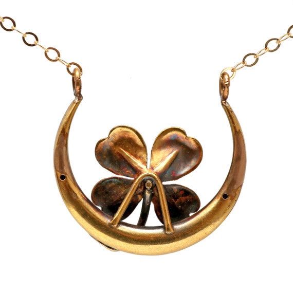 14k Victorian Clover Necklace - Gem