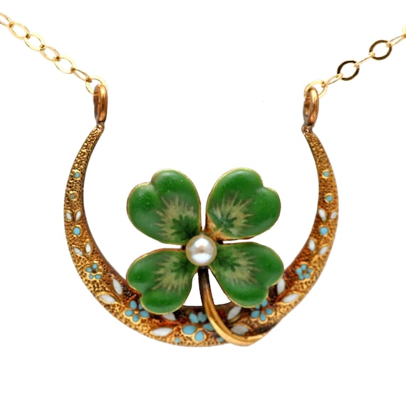 14k Victorian Clover Necklace - Gem