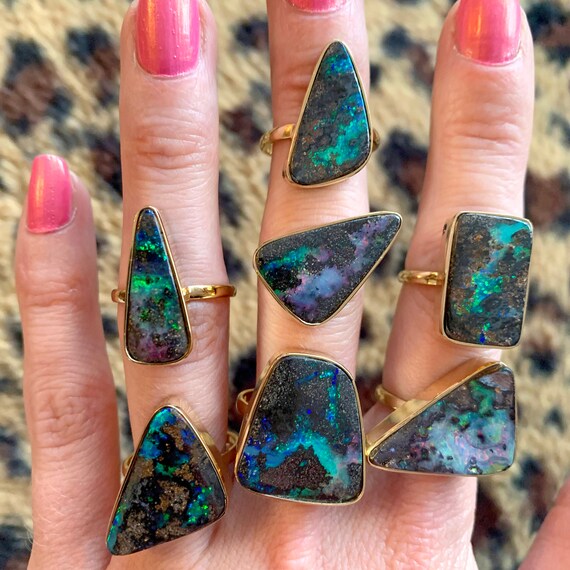 Clearance14k Chunky Space Opal Rings - Etsy