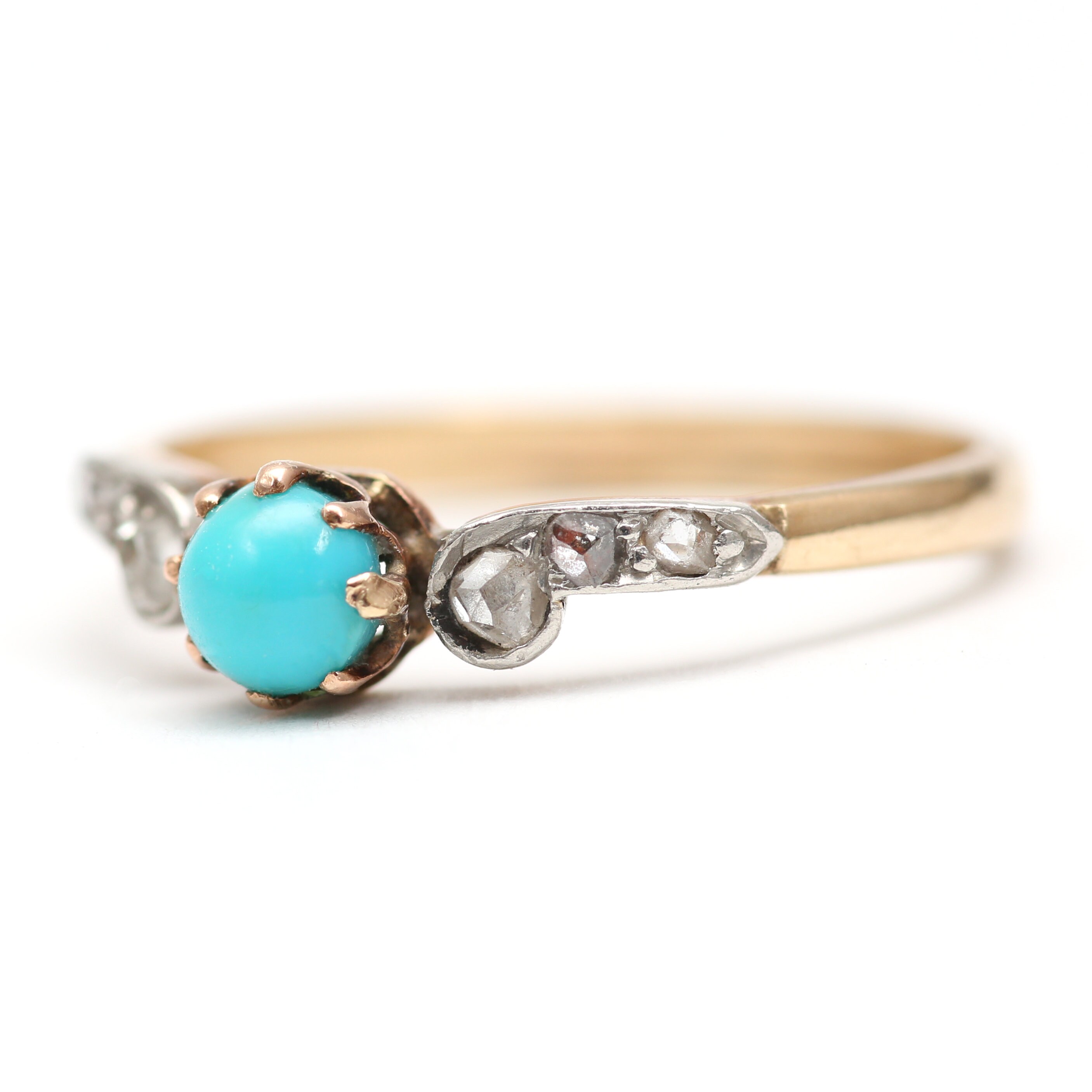 10k Victorian Turquoise and Diamond Ring | Etsy