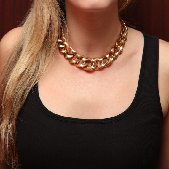 14k Oversized Graduated Curb Chain - Gem