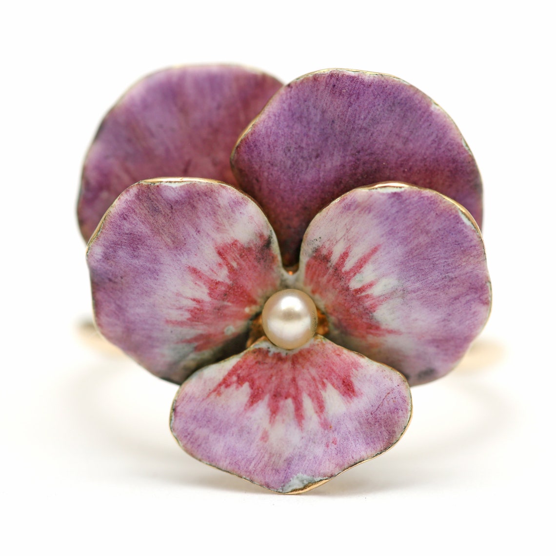 Giant 14k Pink Purple Pansy Ring - Etsy