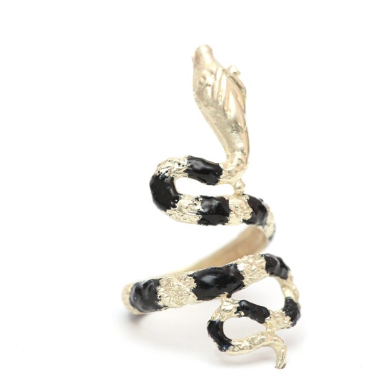 14k Enamel Snake Ring - Gem