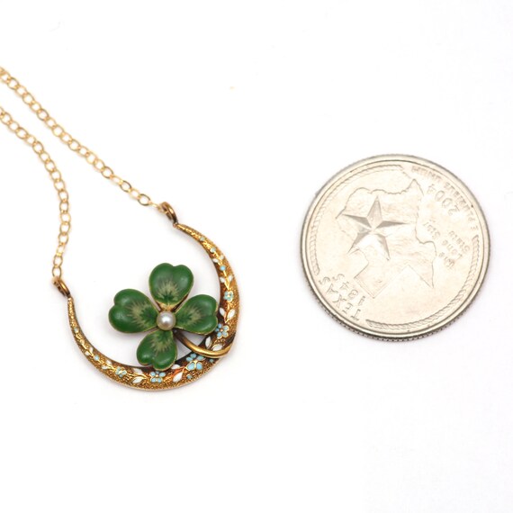 14k Victorian Clover Necklace - Gem