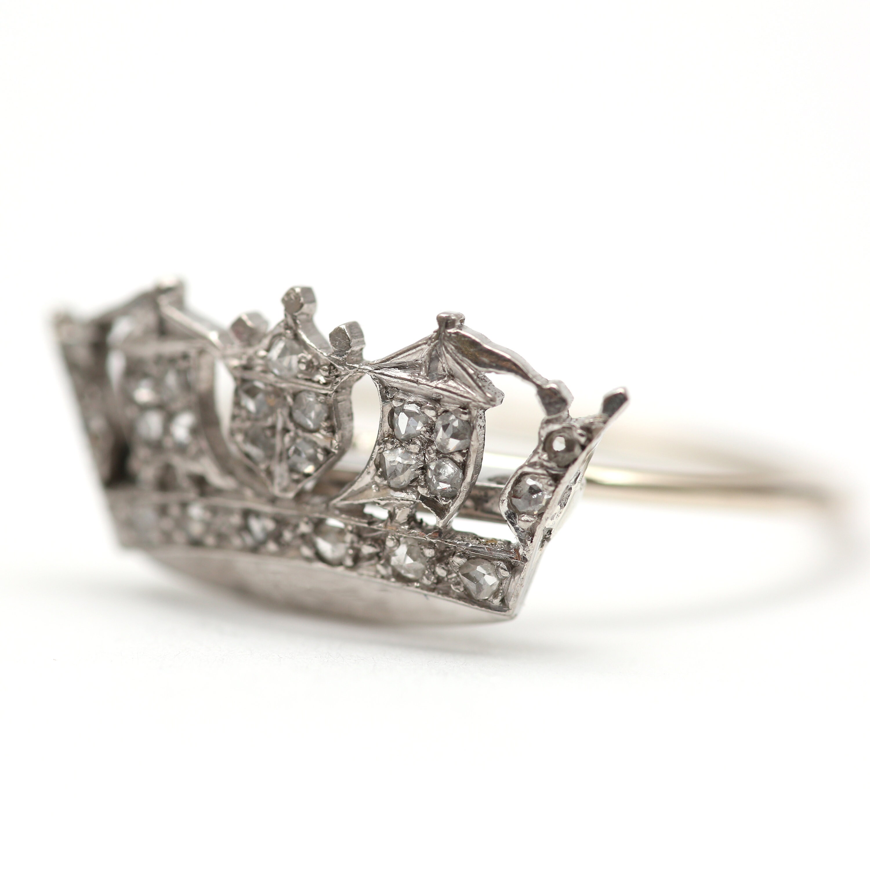 Victorian Diamond Crown Ring - Etsy