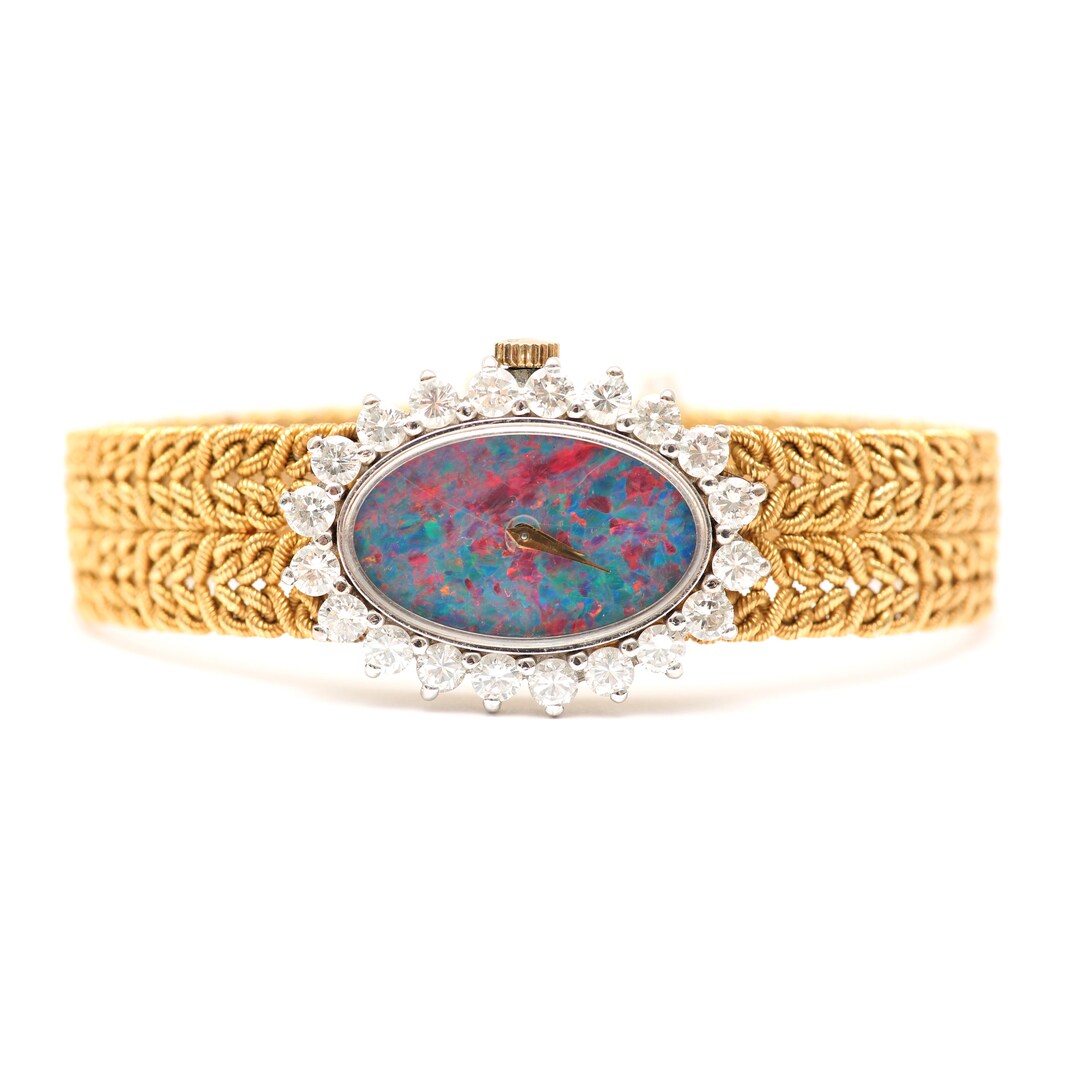 18k Chopard Opal Diamond Watch - Etsy