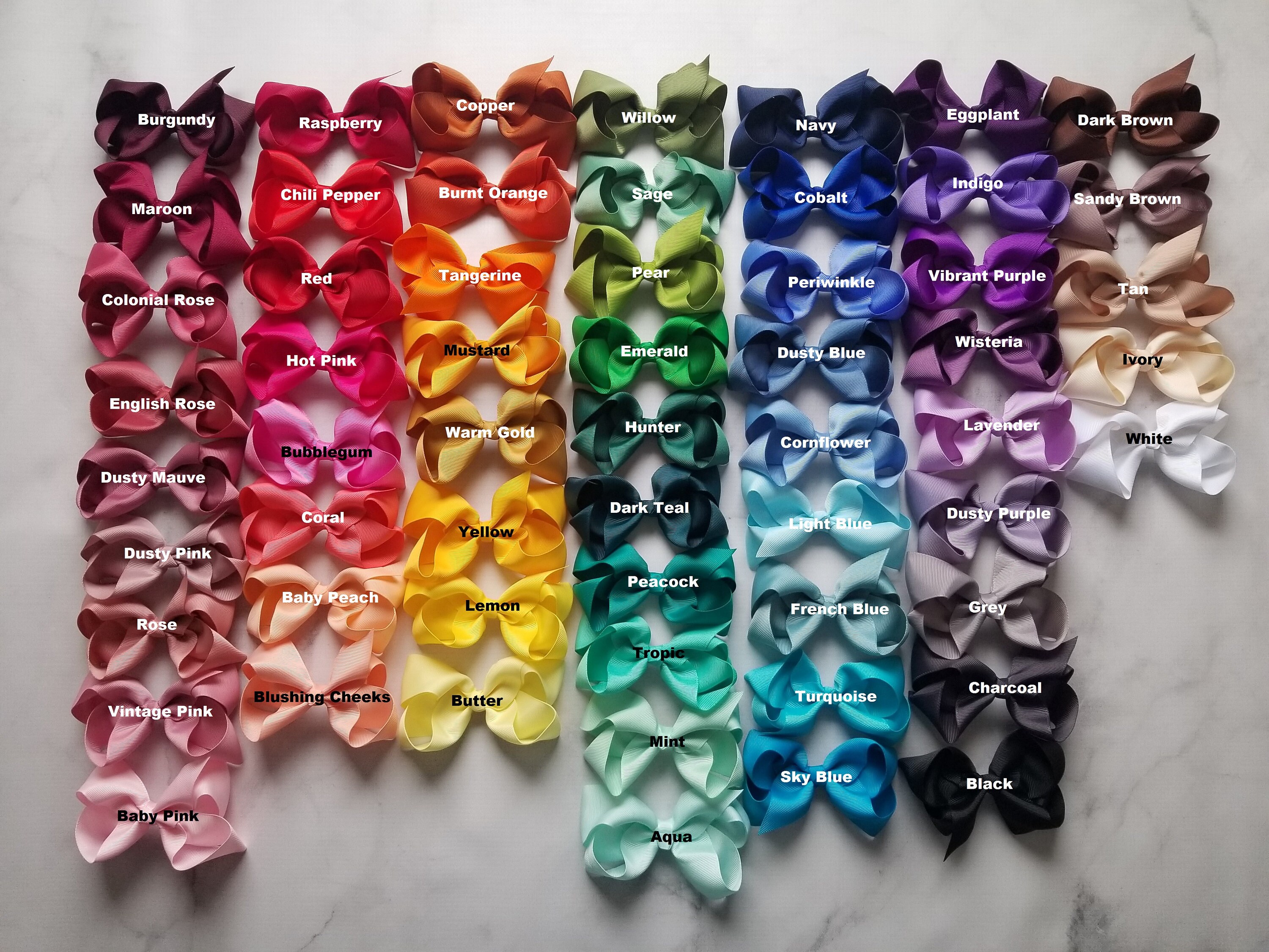 Hair Bows/ 4 inch/ 62 colors/ Grosgrain Bow Girls Hair Bows | Etsy
