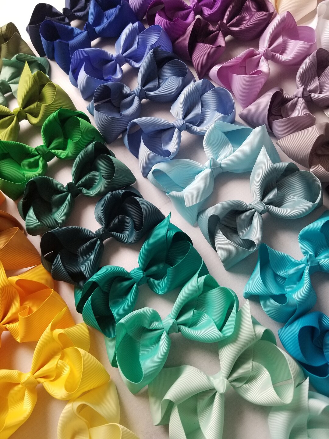 45 Hair Bows/ 4 Inch/ 62 Colors/ 4" Grosgrain Bow, Large Grosgrain Bow ...