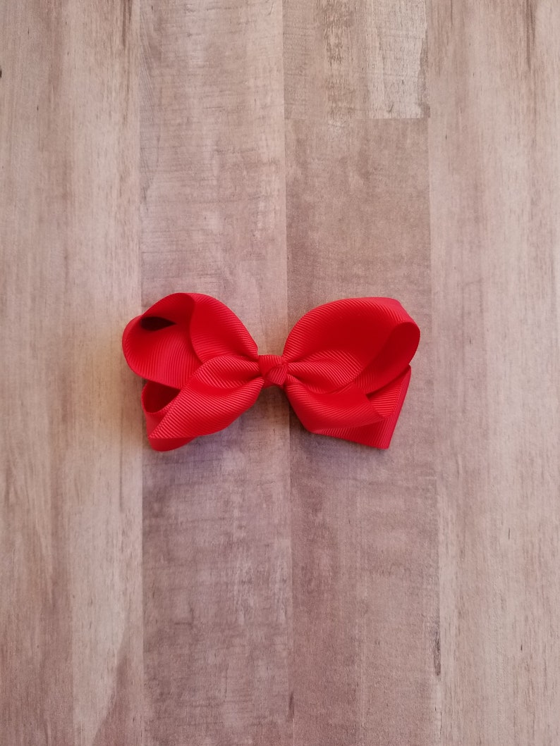 Red Hair Bow/ 4 Inch/ 62 Colors/ Grosgrain Bow Clips, Grosgrain Hair ...