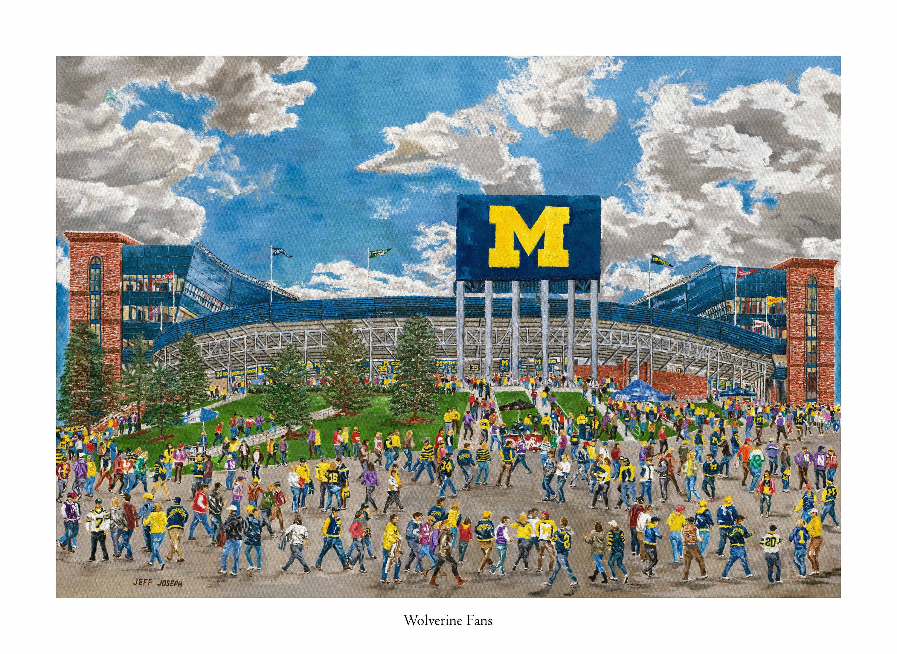 University of Michigan Fine Art Print "wolverine Fans" Canvas Gallery ...