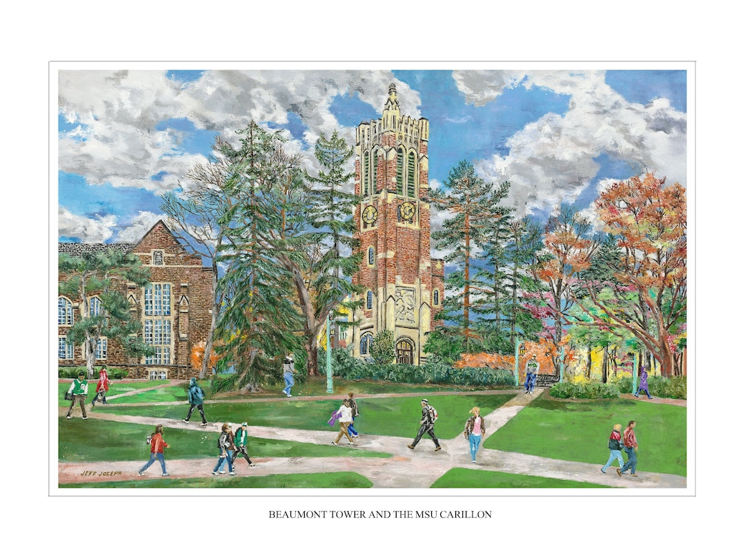 Michigan State University Art Print - "beaumont Tower and the MSU ...