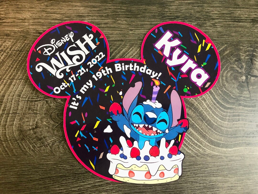 Birthday Magnet Stitch Magnet Birthday Stitch Magnet Lilo and Stitch ...