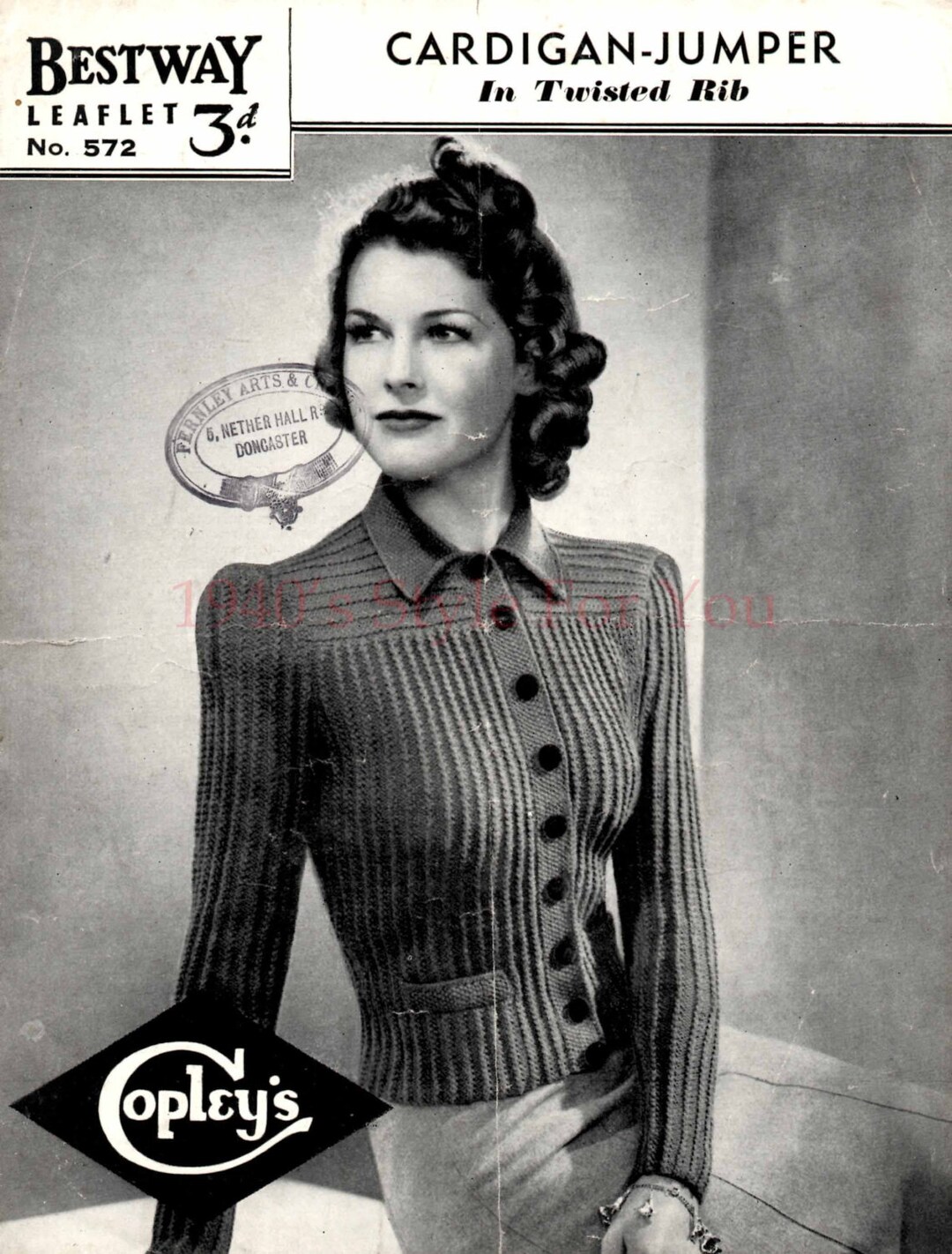 1940's Bestway 572 PDF Knitting Pattern A Cardigan - Etsy
