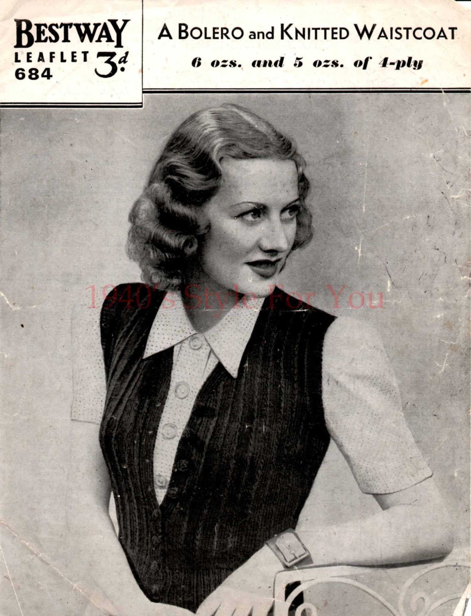 1940's Bestway 684 PDF Knitting Pattern for a Simple - Etsy