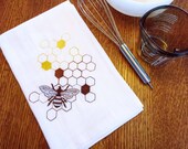 Honeycomb Bee Embroidered Flour Sack Hand/dish Towel - Etsy